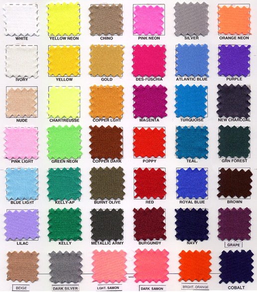 Nylon Lycra Colours | GrettaWear, Inc. | GrettaWear Inc.